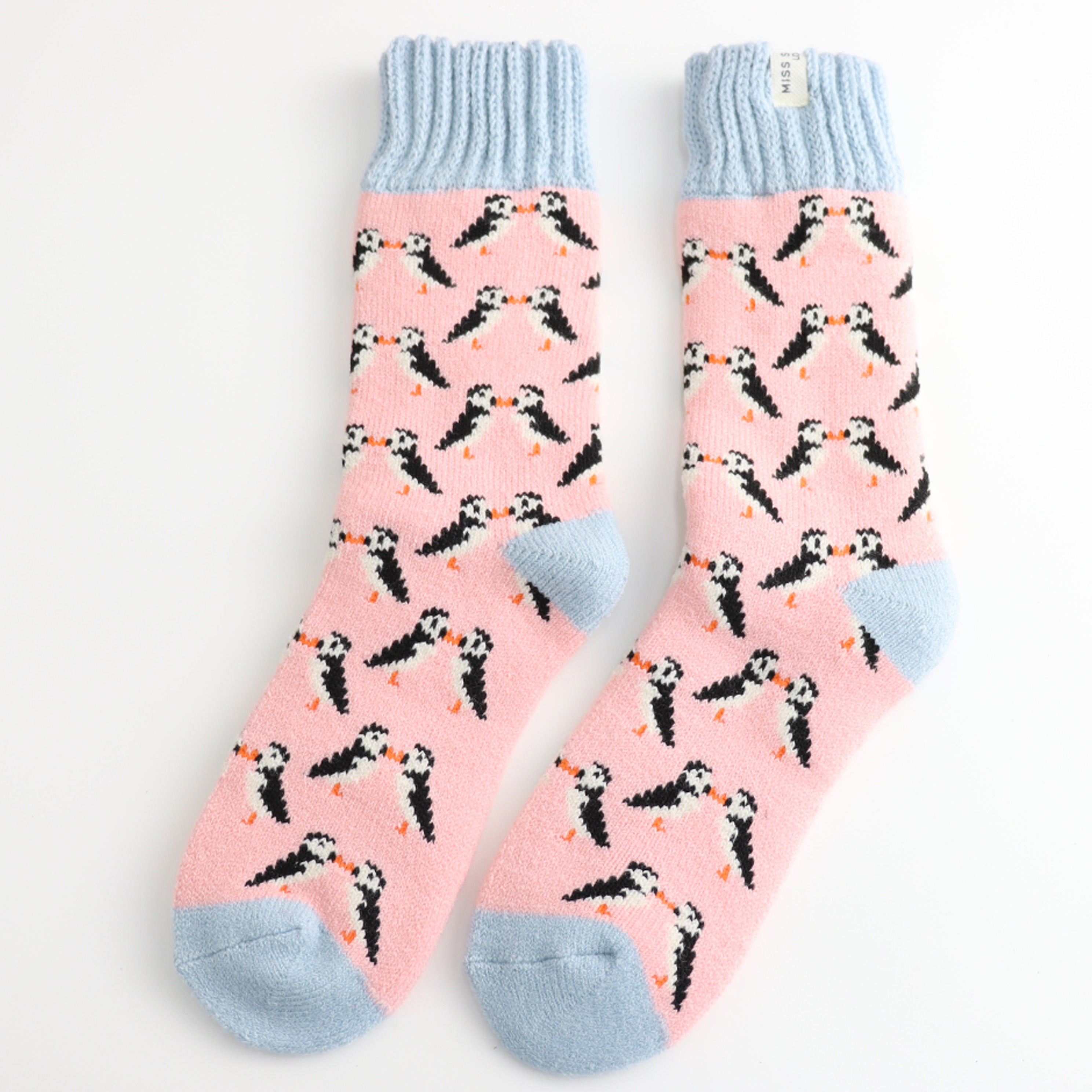 Miss Sparrow ladies winter puffin socks | Gifts for her | WWT