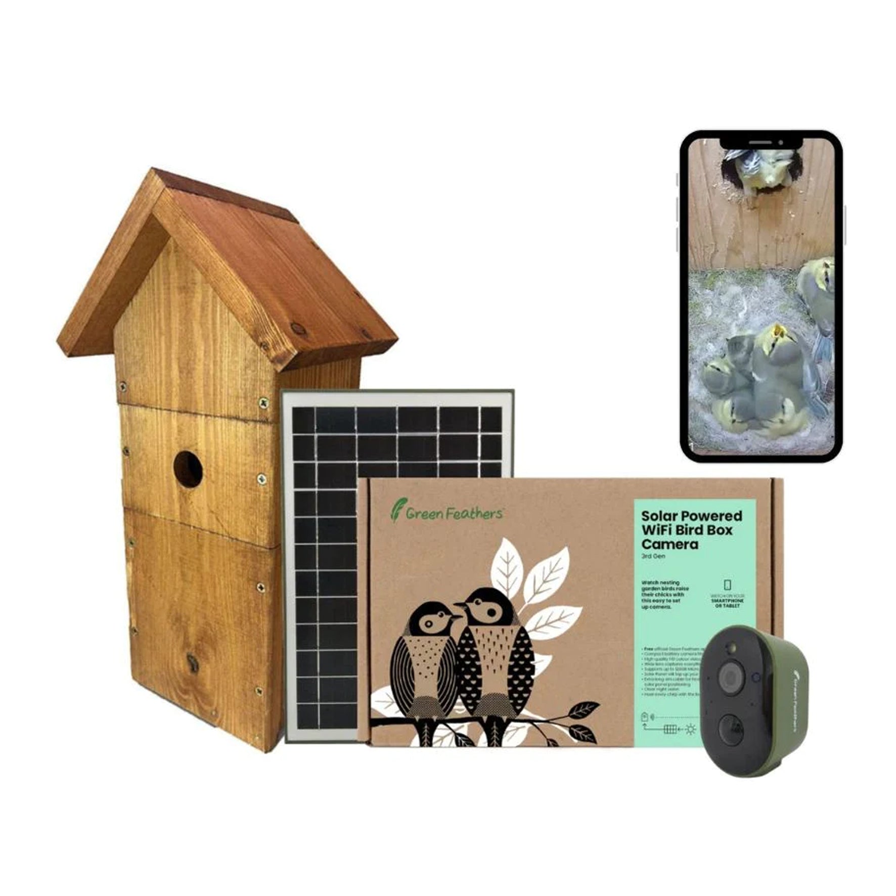 Solar powered WiFi bird box HD camera starter pack
