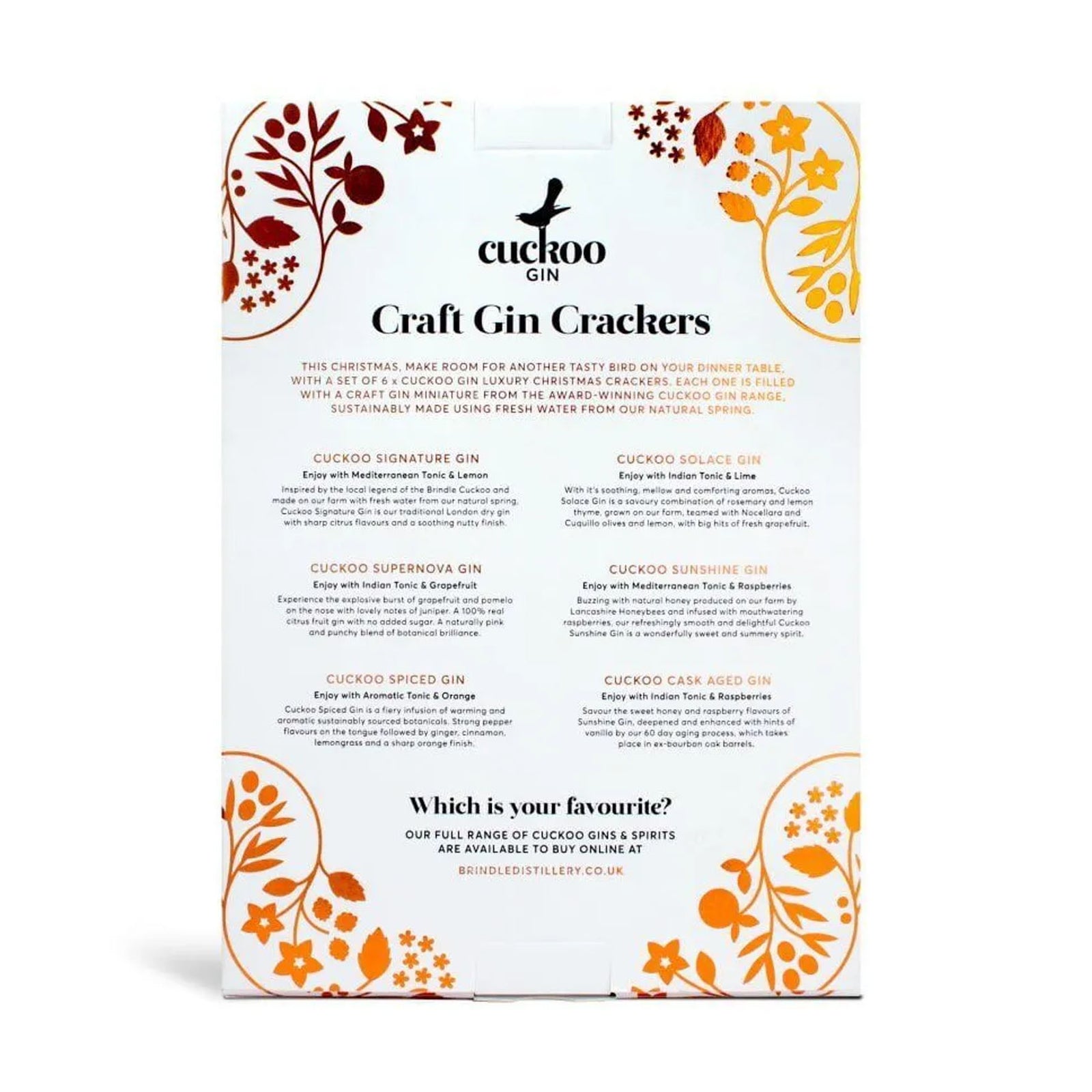 Cuckoo Gin Celebration Crackers | Cuckoo Gin Gift Set | WWT